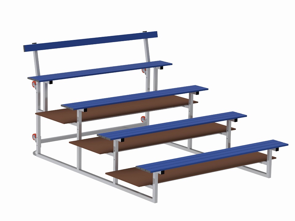 Mobile standard bleachers 4 rows benches block