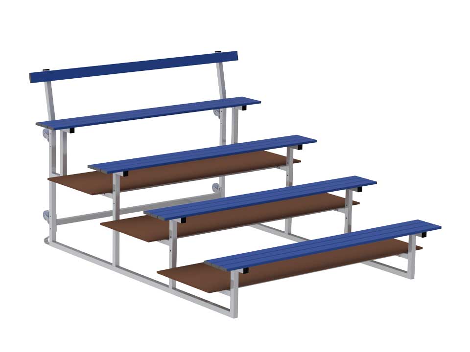 Mobile standard bleachers 3 rows benches block