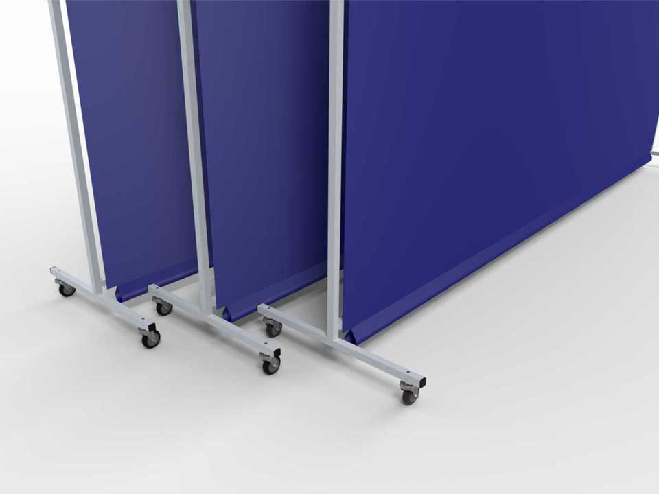 Foldable mobile separating wall