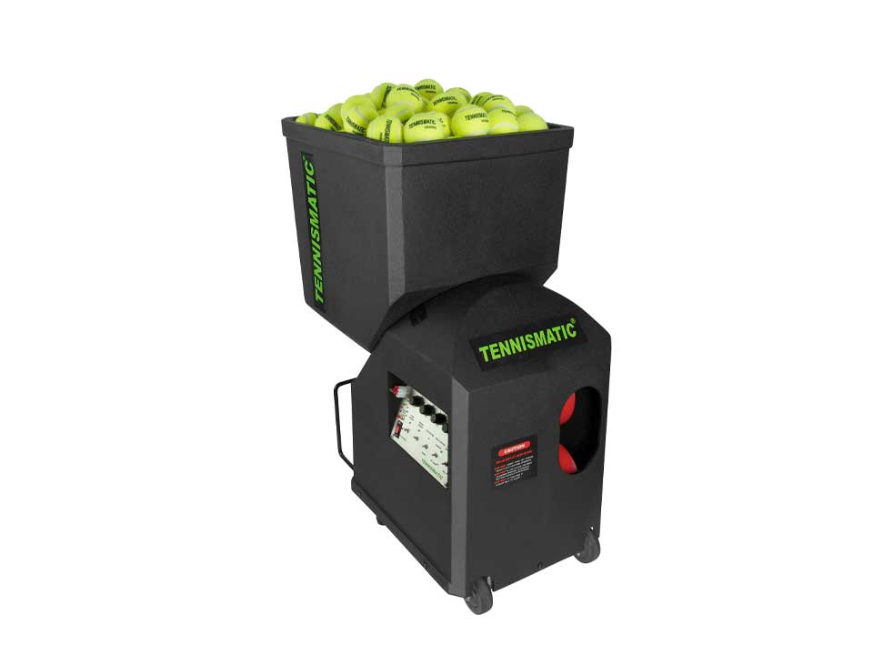 Automatic tennis ball machine for standard exercises