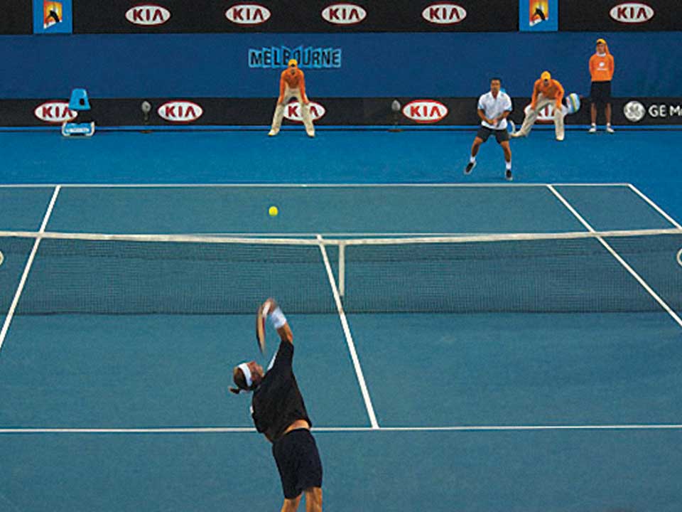 Tennis net braided Ø4.0mm, 6 double top mesh, 42mm single mesh outside ...