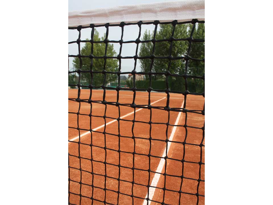 Tennis net braided Ø3.0mm, 45mm single mesh with top mesh doubled and ...