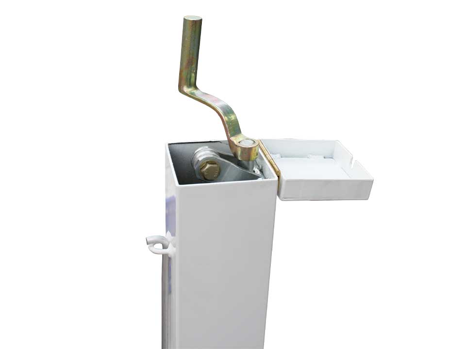 Galvanized steel tennis net posts with internal winch