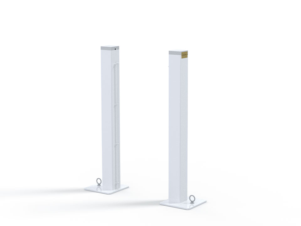 Ground fixed tennis posts with internal winch systems