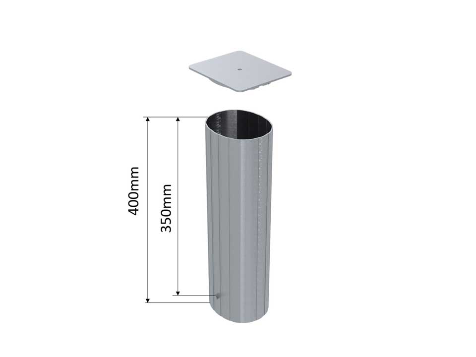 Ground sockets elliptical 100mm x 120mm for tennis posts