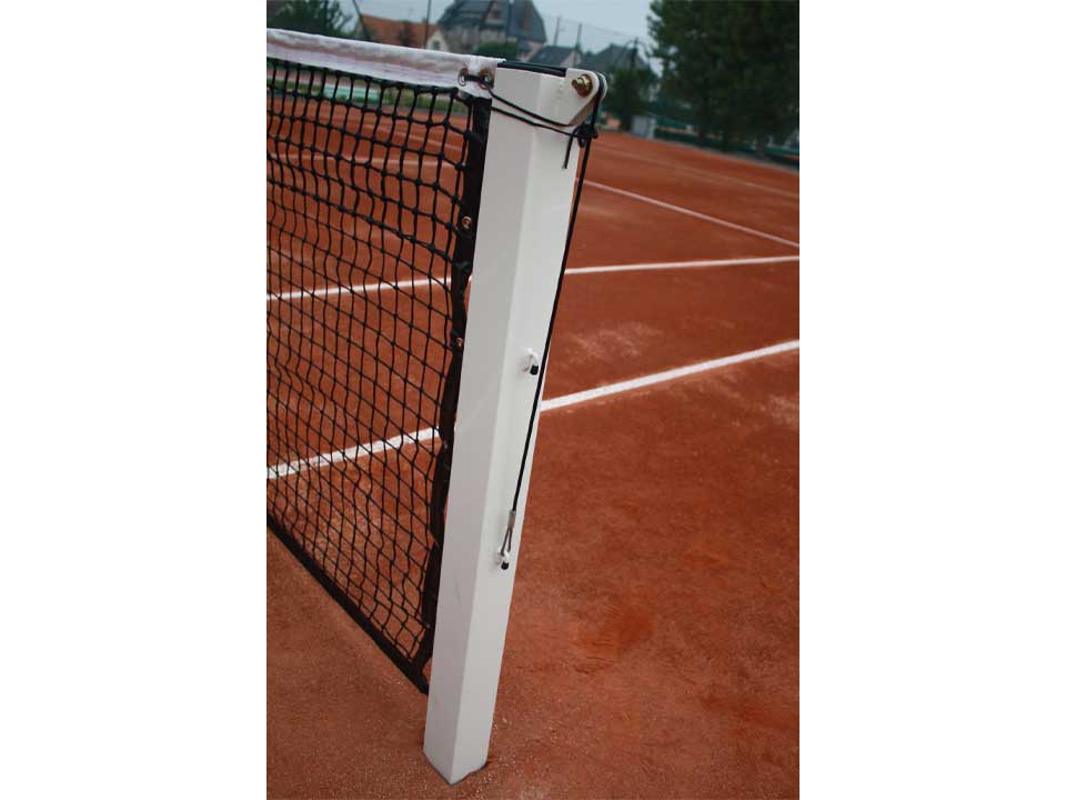 Socketed tennis posts in 80 x 80mm galvanised steel with external winch ...