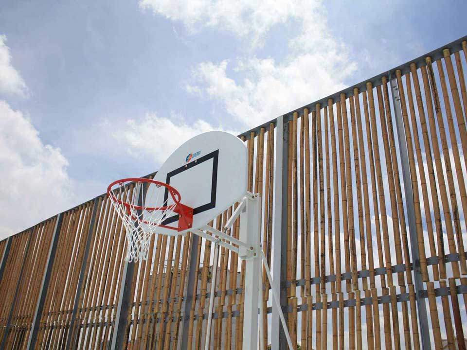Fiberglass fan shaped backboard 1.12x0.78m