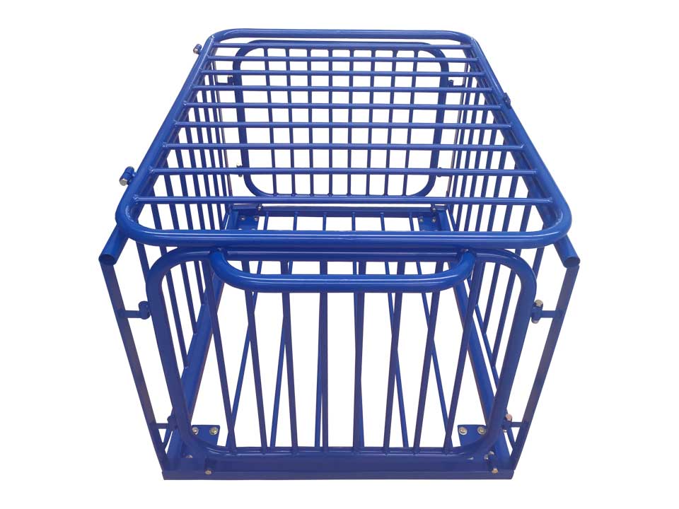 Ball cart in blue powder-coated steel