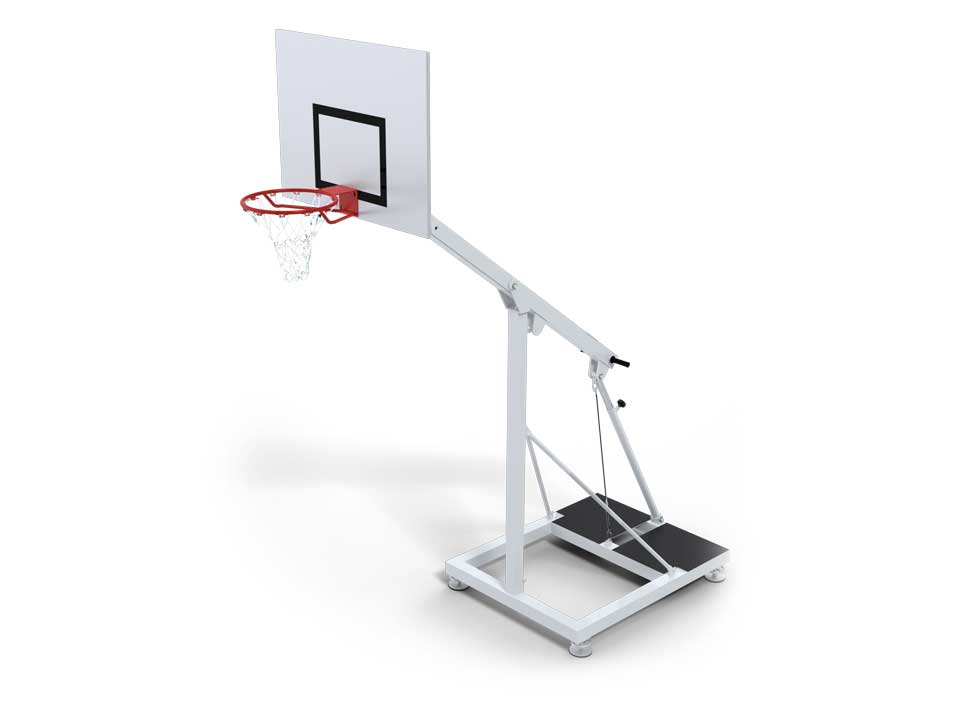 Mobile basketball goals, fixed ring height, projection of 1.20m