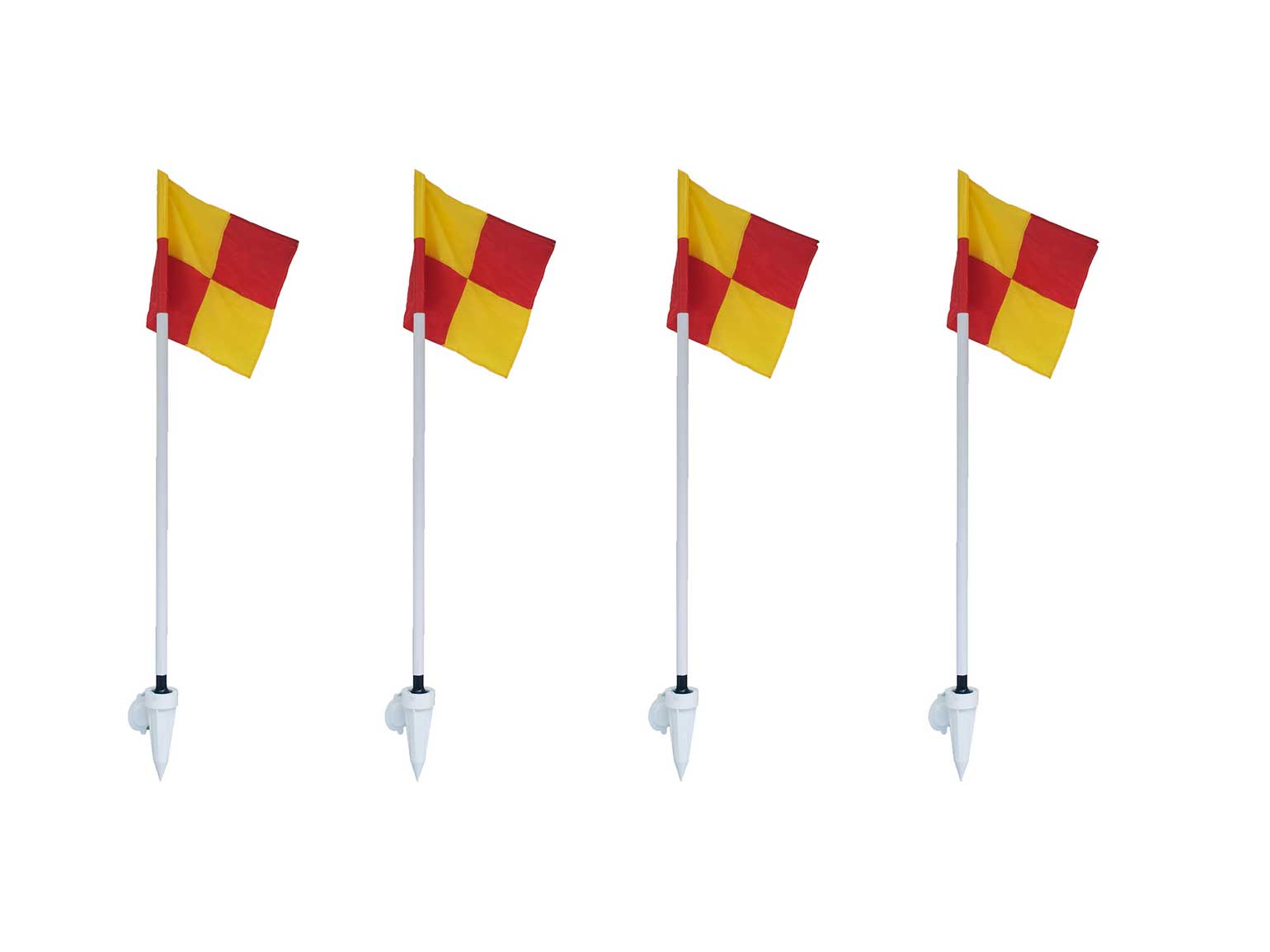 Set of 4 flexible corner poles with flags.