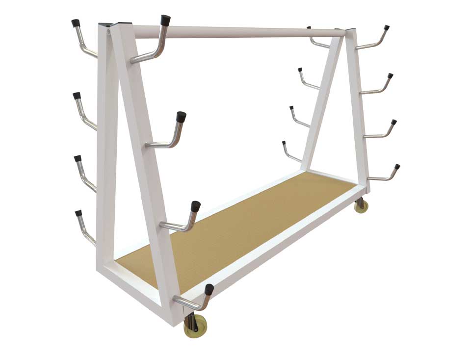 Freestanding storage racks for 4 pairs of posts