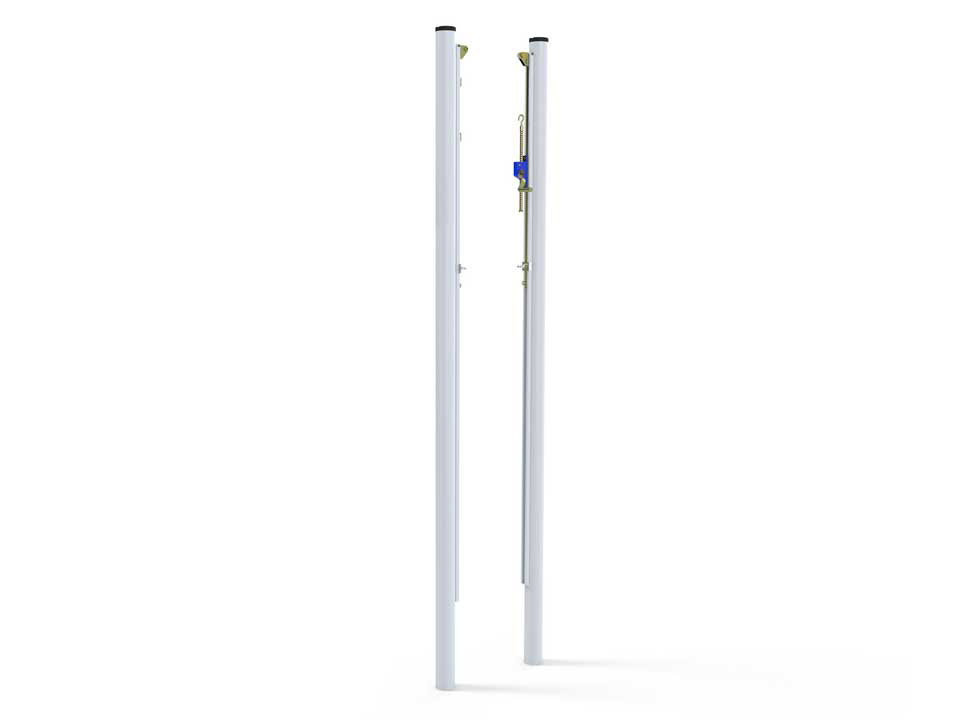 Training volleyball post in galvanised steel